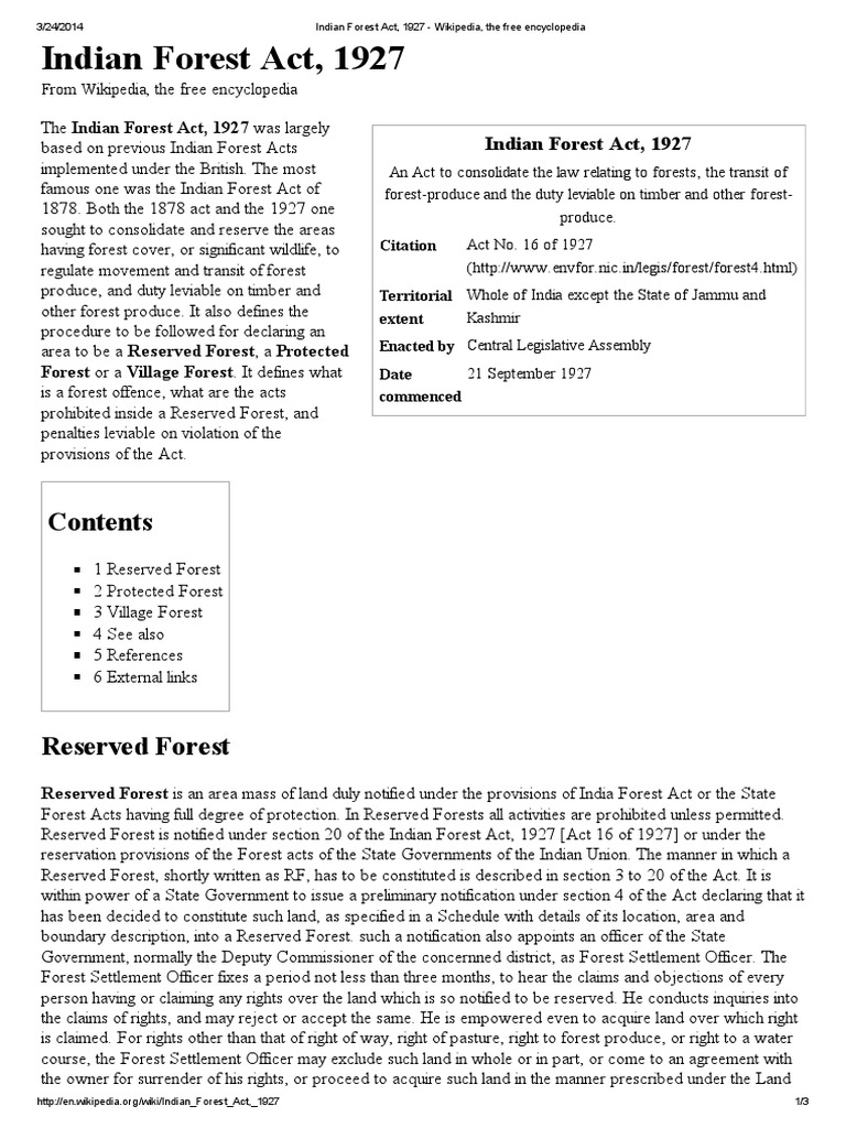 Indian Forest Act | PDF | Public Law | Government Information