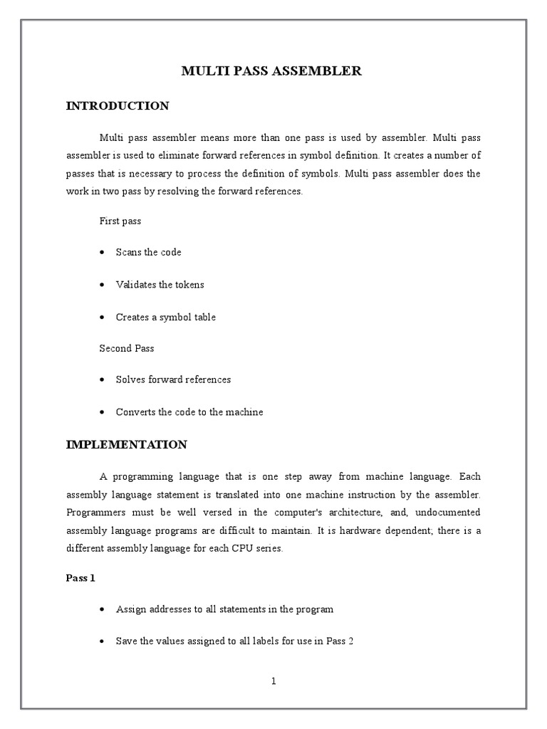 Multipass Assembler | PDF | Assembly Language | Source Code