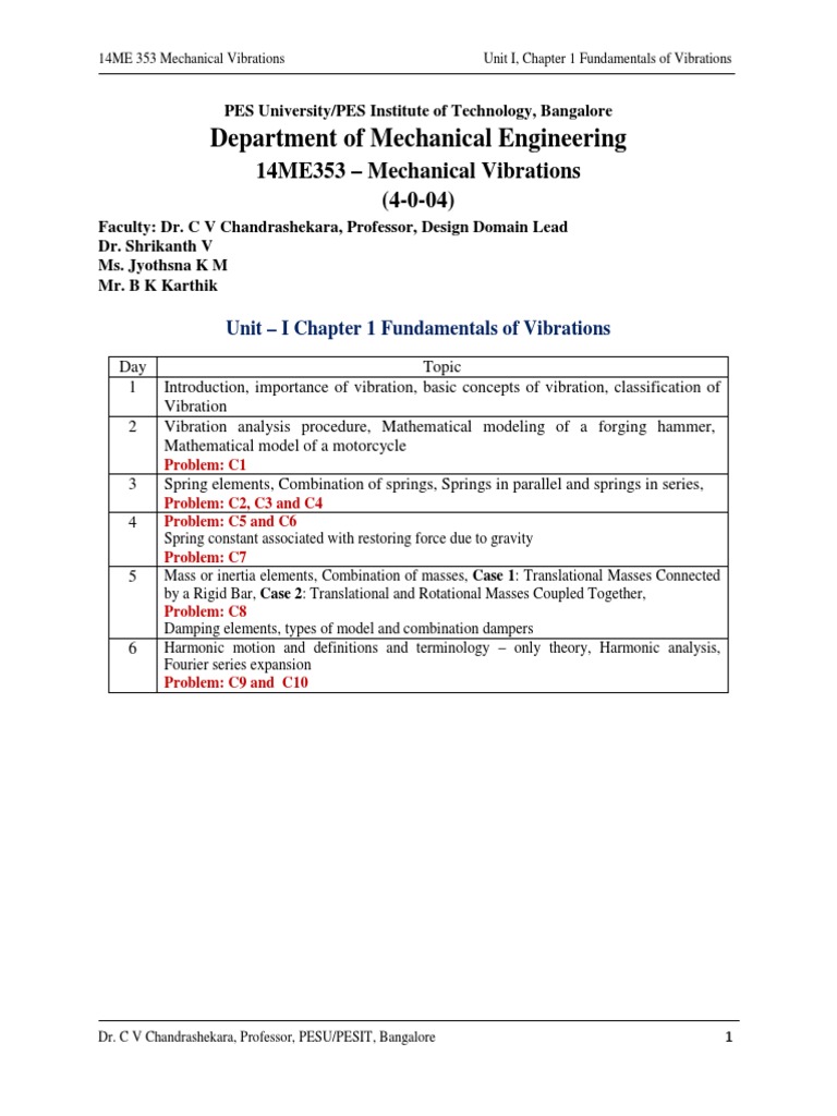 Mechanical Vibrations Guide | PDF | Differential Equations | Resonance