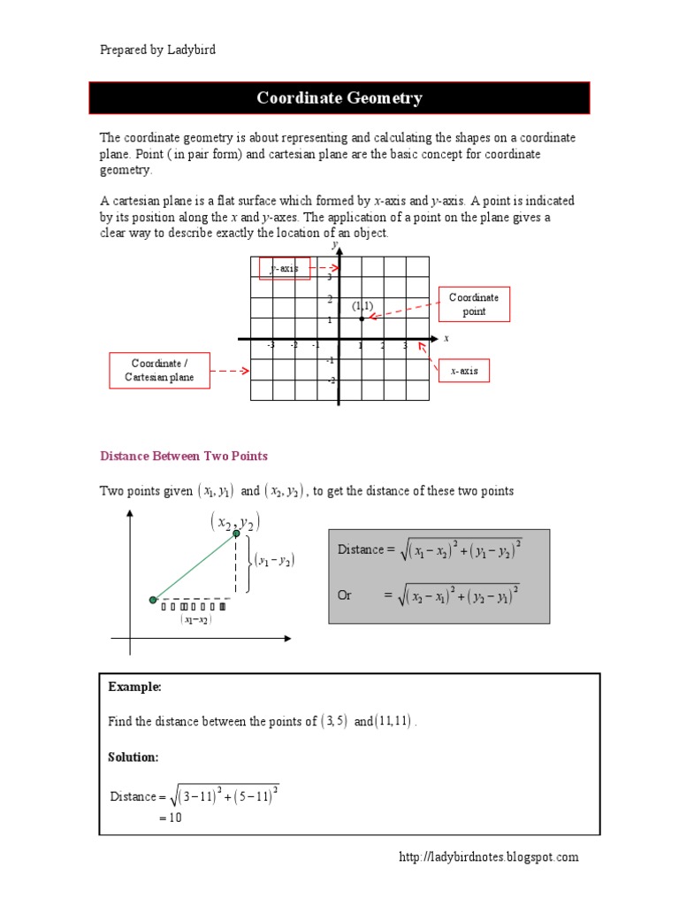 Coordinate Geometry: Distance Between Two Points | PDF | Cartesian ...