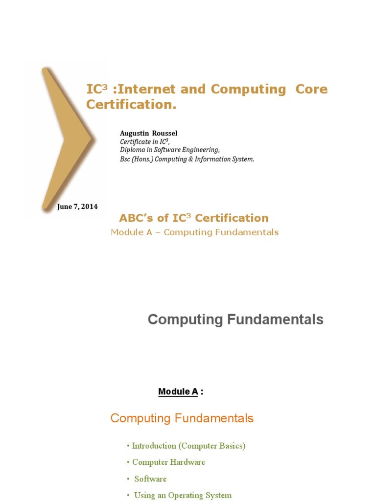 IC3 - ComputingFundamentals Introduction - by Augustin Roussel | PDF | Input/Output | Computer ...