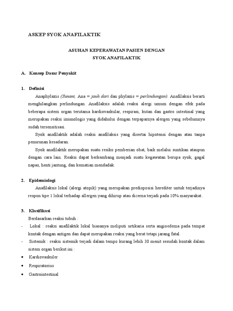 Askep Syok Anafilaktik | PDF