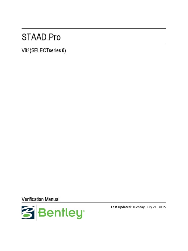 Staadpro V8i Verification Manual Pdf Beam Structure Truss
