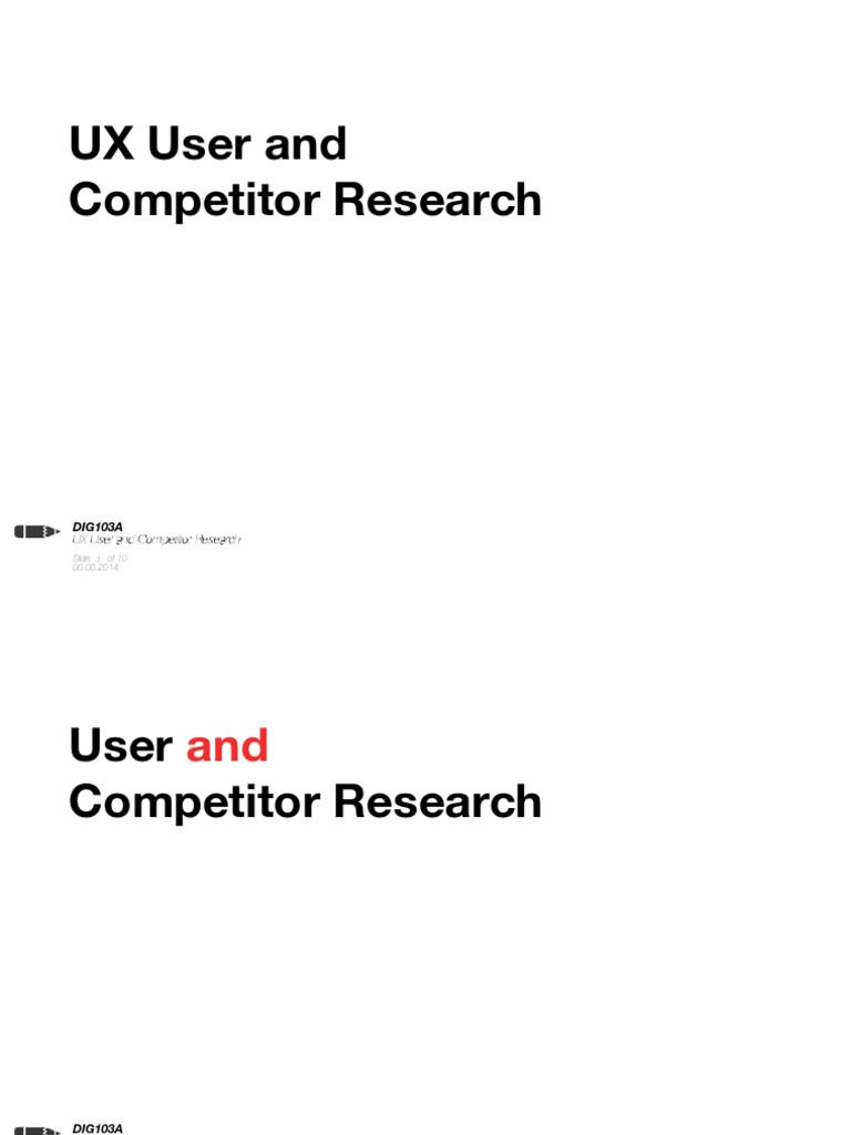 UX User and Competitor Research: DIG103A | PDF