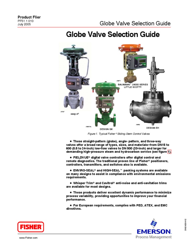 Fisher Globe Valve Selection Guide PDF | PDF | Valve | Actuator
