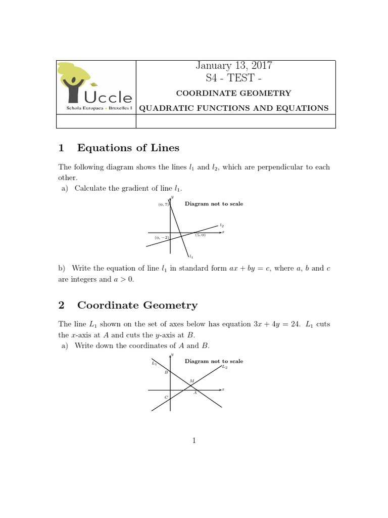 Test 2 - Quadratics | PDF