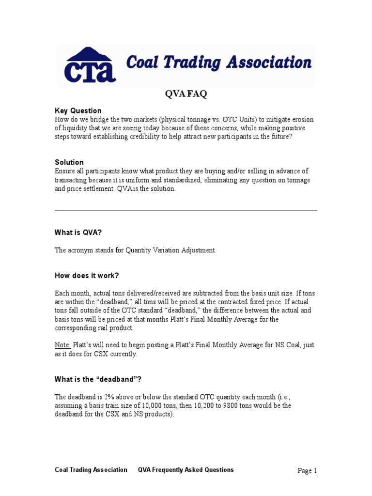 Qva Faq: Key Question | PDF | Over The Counter (Finance) | Prices