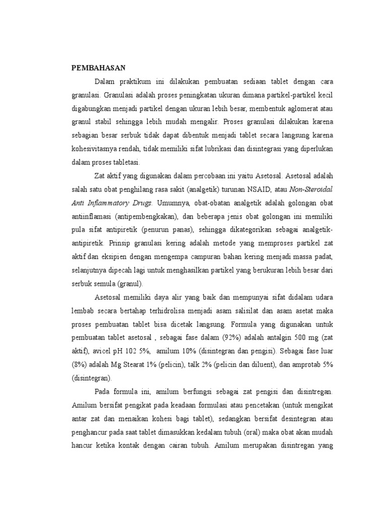 Pembahasan Asetosal | PDF