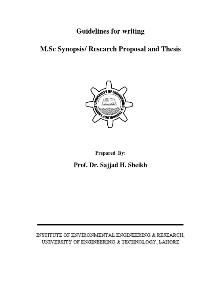 Guidelines For Writing MSC Synopsis or Research Proposal | PDF ...