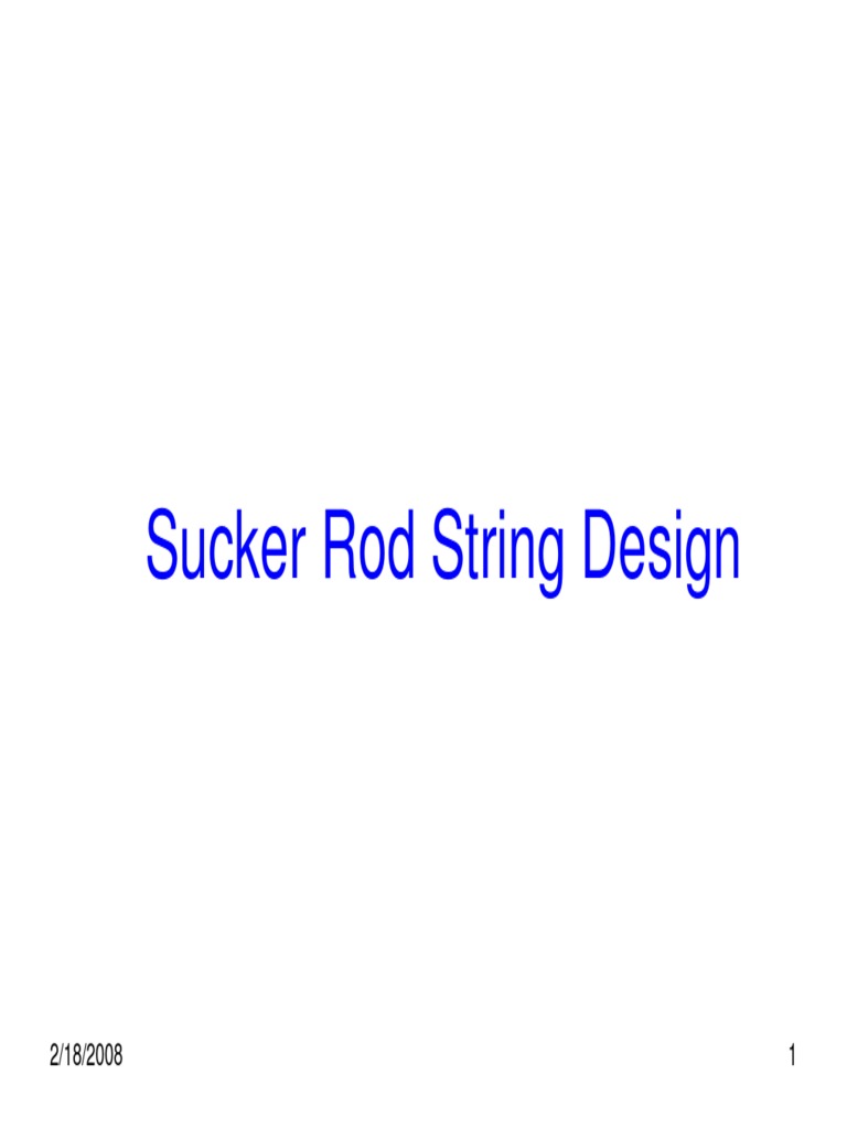 Sucker Rod String Design Overview | PDF | Casing (Borehole) | Pump