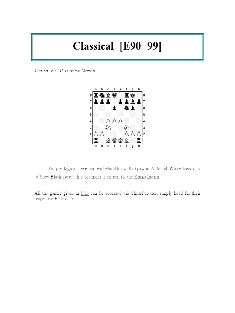 Martin, Andrew - Classical Kings Indian E90-E99 PDF | PDF