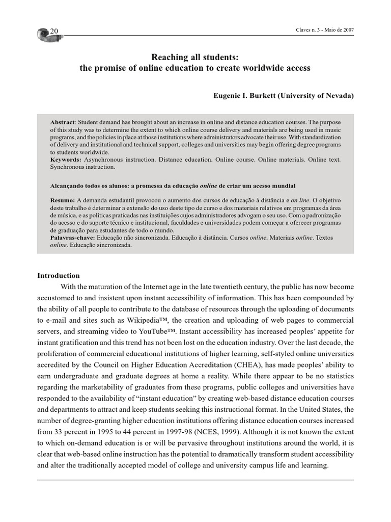 Reaching All Students: The Promise of Online Education To Create ...