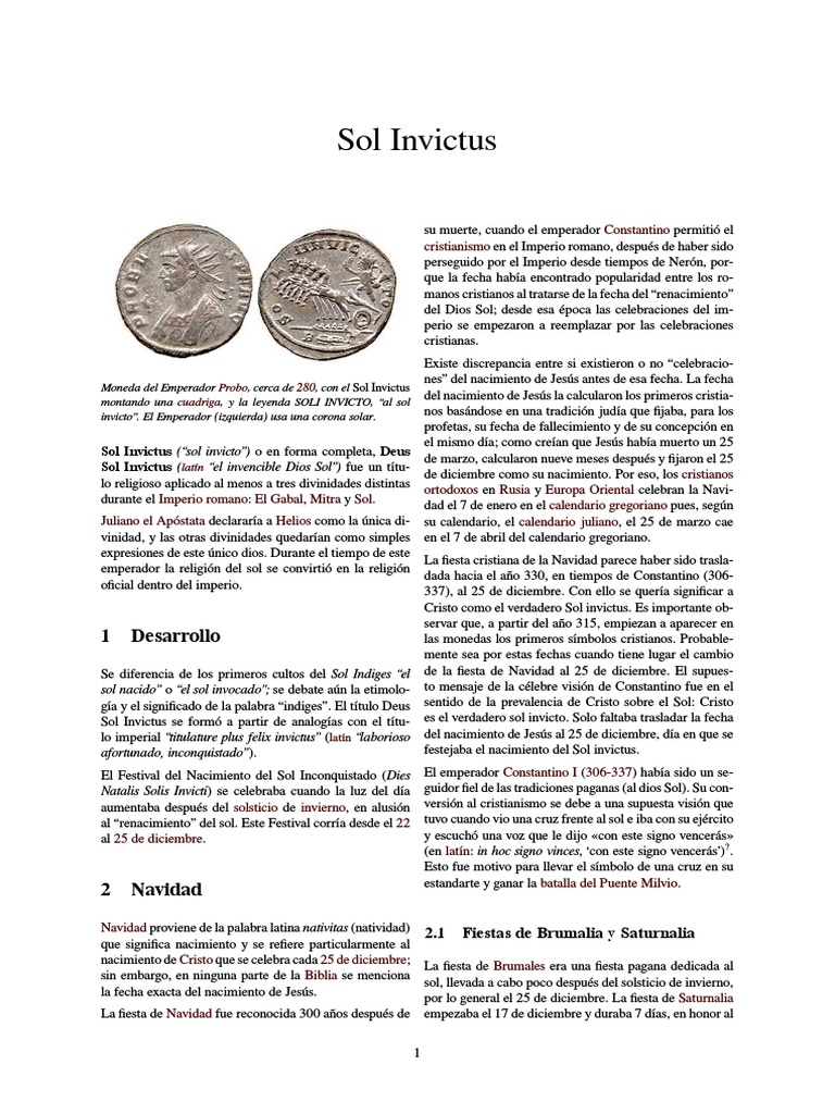 Sol Invictus | PDF | Deidades | Religión y creencia