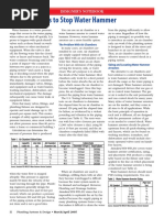 Water Hammer Arrestor: Sizing & Placement | PDF | Plumbing | Liquids