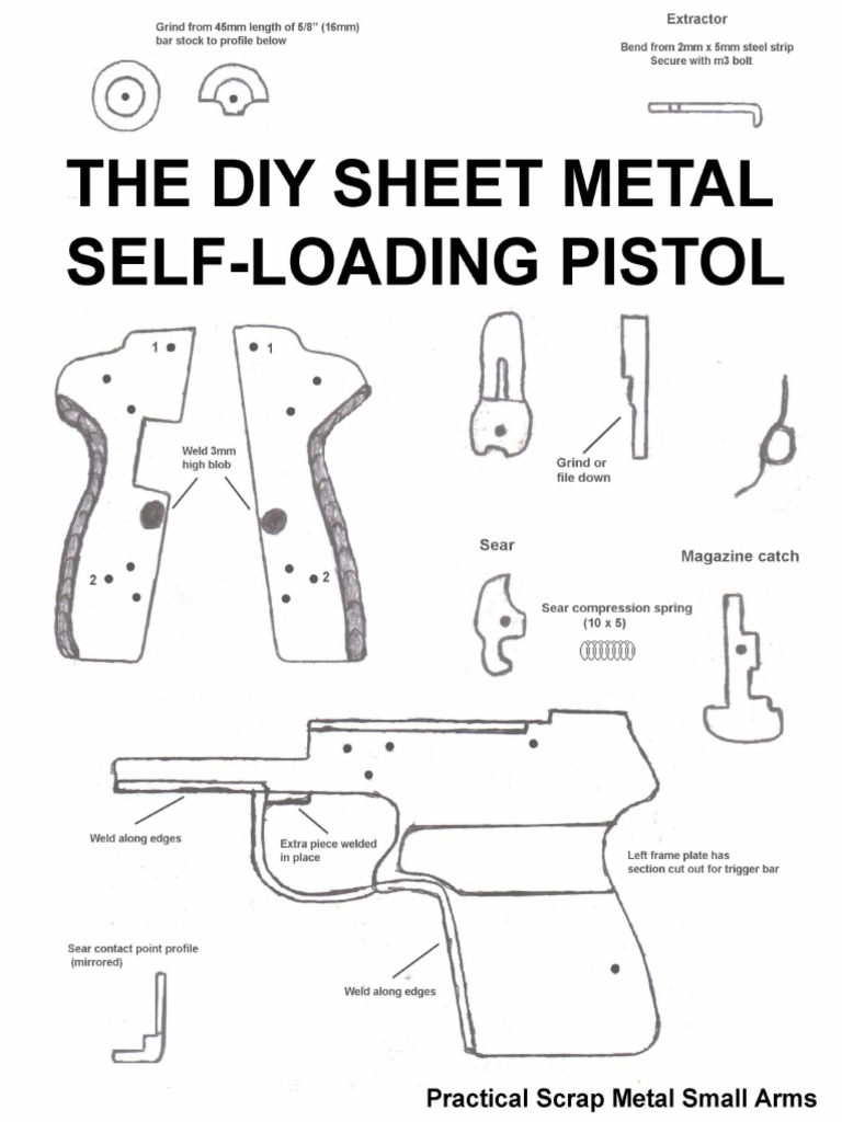 Sheet Metal Self-Loading Pistol | PDF | Firearms | Handgun