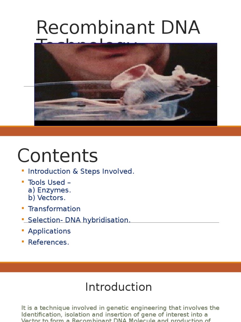 Recombinant Dna Technology | PDF