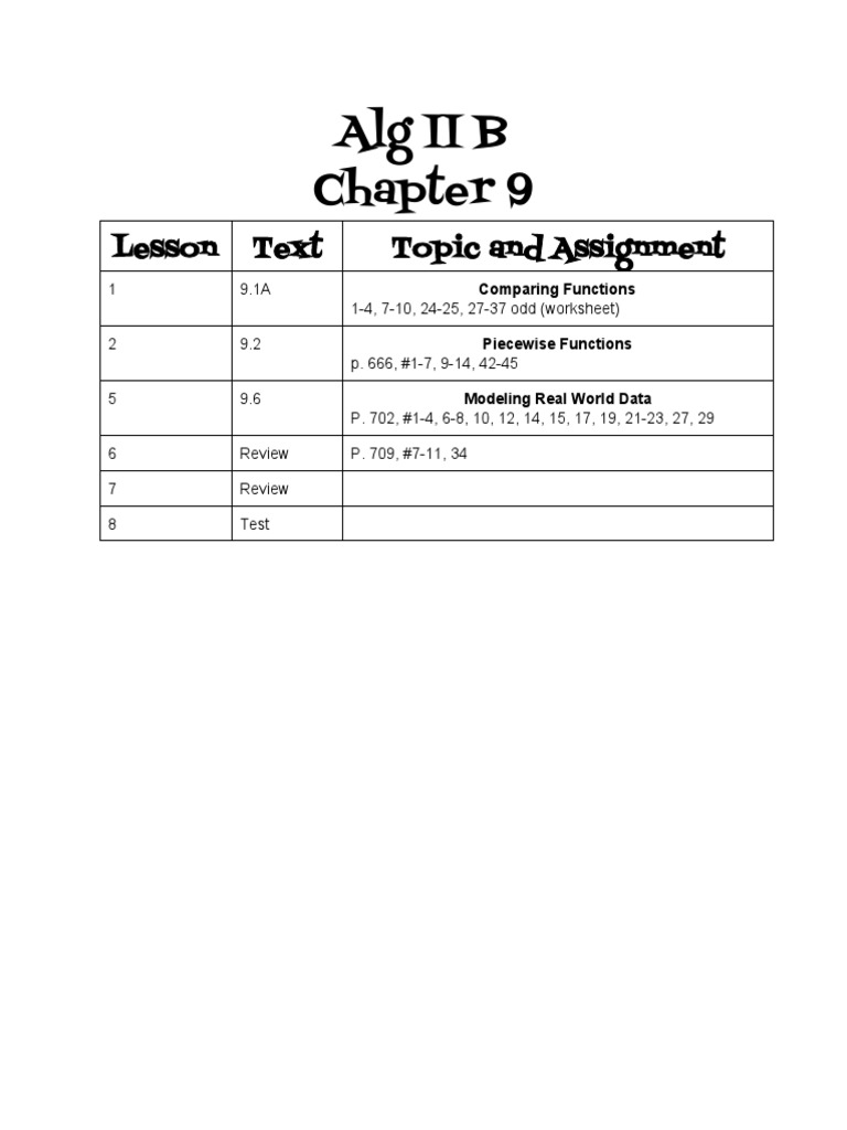 CH 9 Assignments | PDF