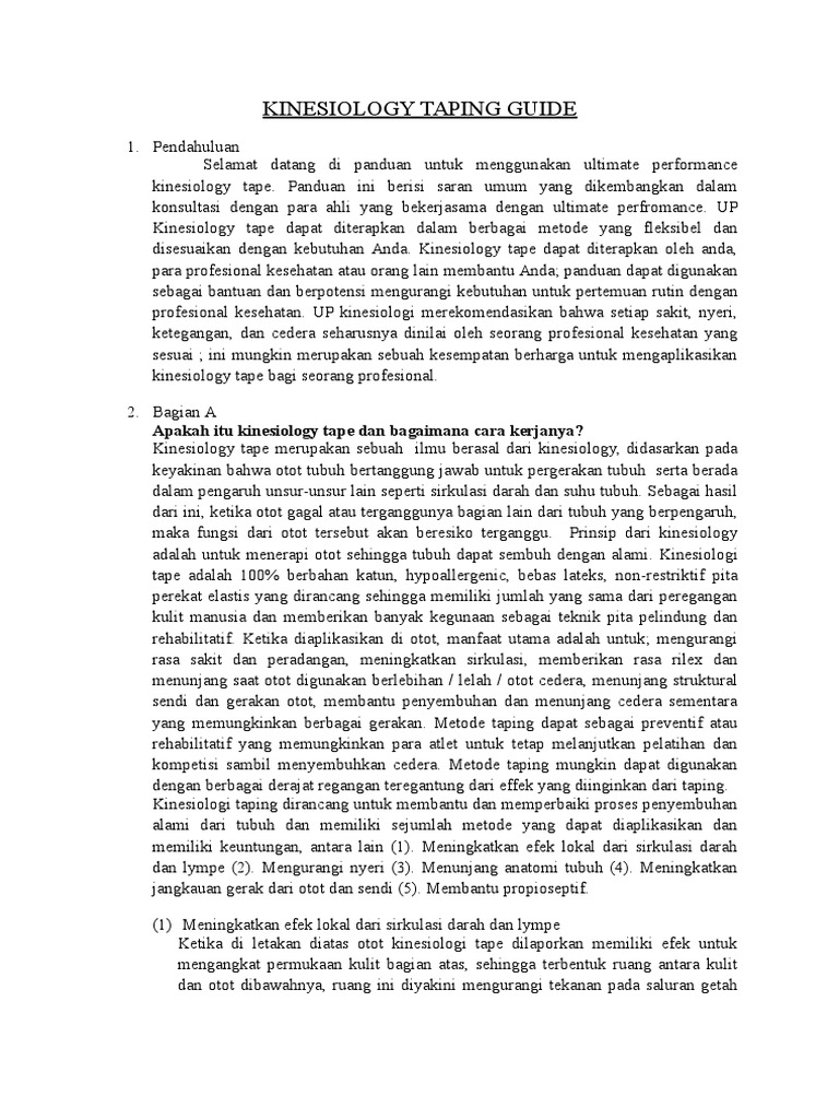 Kinesiology Taping Guide | PDF