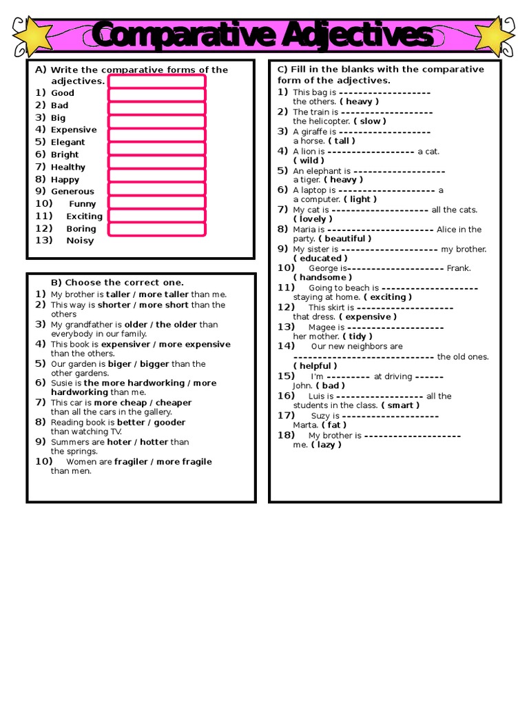 Comparative Adjectives | PDF