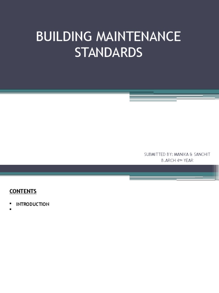 Building Maintenance Standards Overview | PDF | Building | Paint
