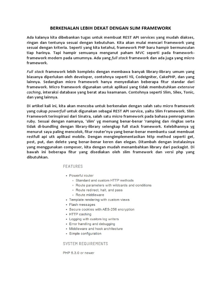 Berkenalan Lebih Dekat Dengan Slim Framework PDF | PDF | Metode & Bahan ...