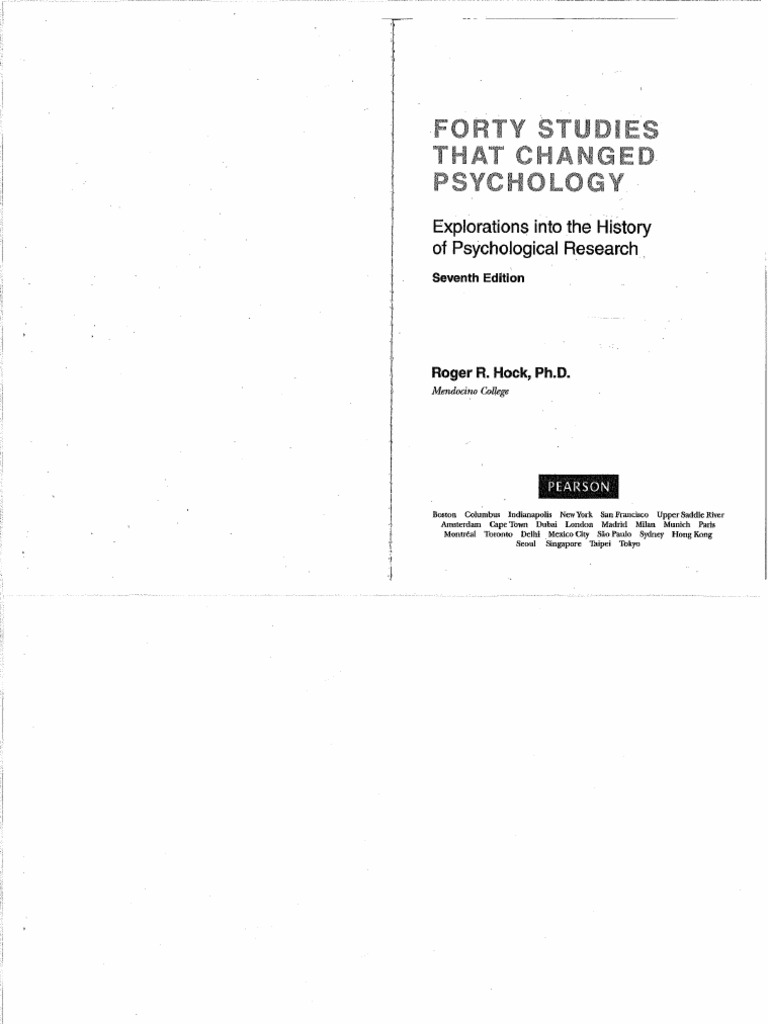 Forty Studies That Change Psychology | PDF