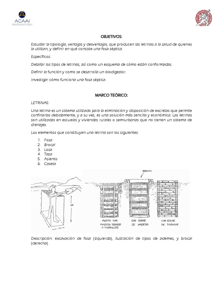 Definición y tipos de letrinas | Letrina | Tanque séptico