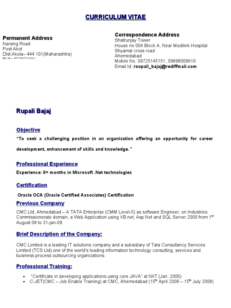 Curriculum Vitae | PDF | Oracle Database | Microsoft Visual Studio