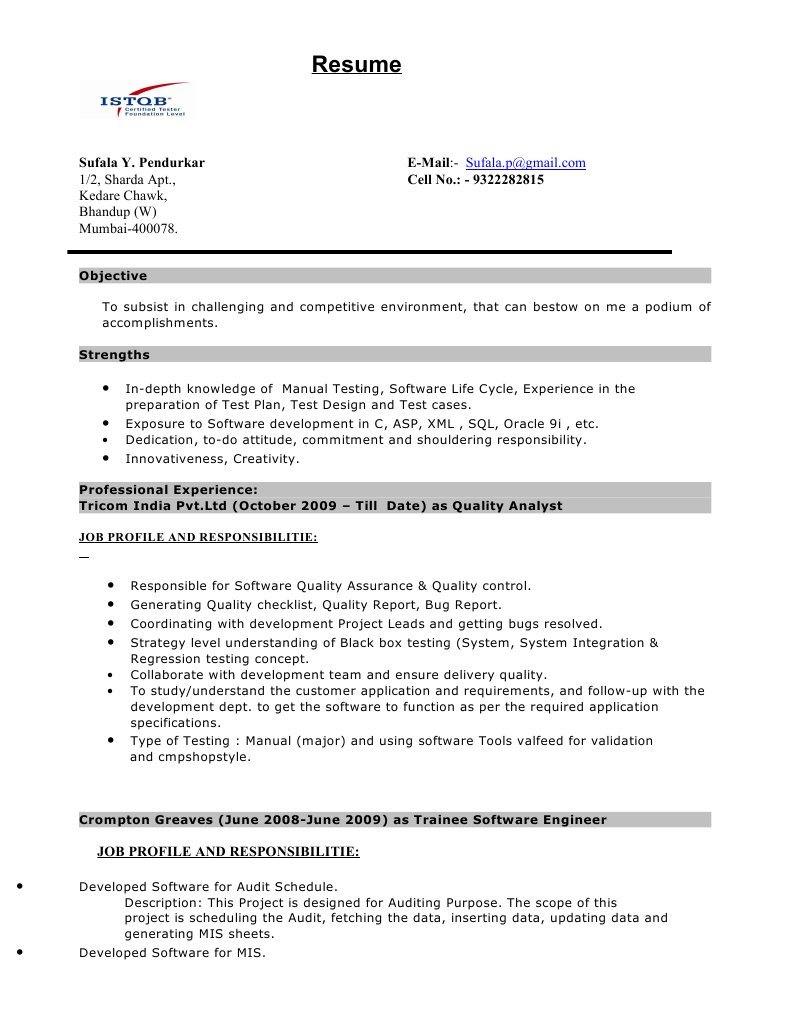 Sufala ISTQB Certified Cv | Electric Vehicle | Oracle Database