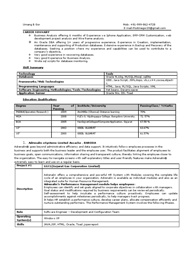 Umang B Gor - New | PDF | Oracle Database | Pl/Sql