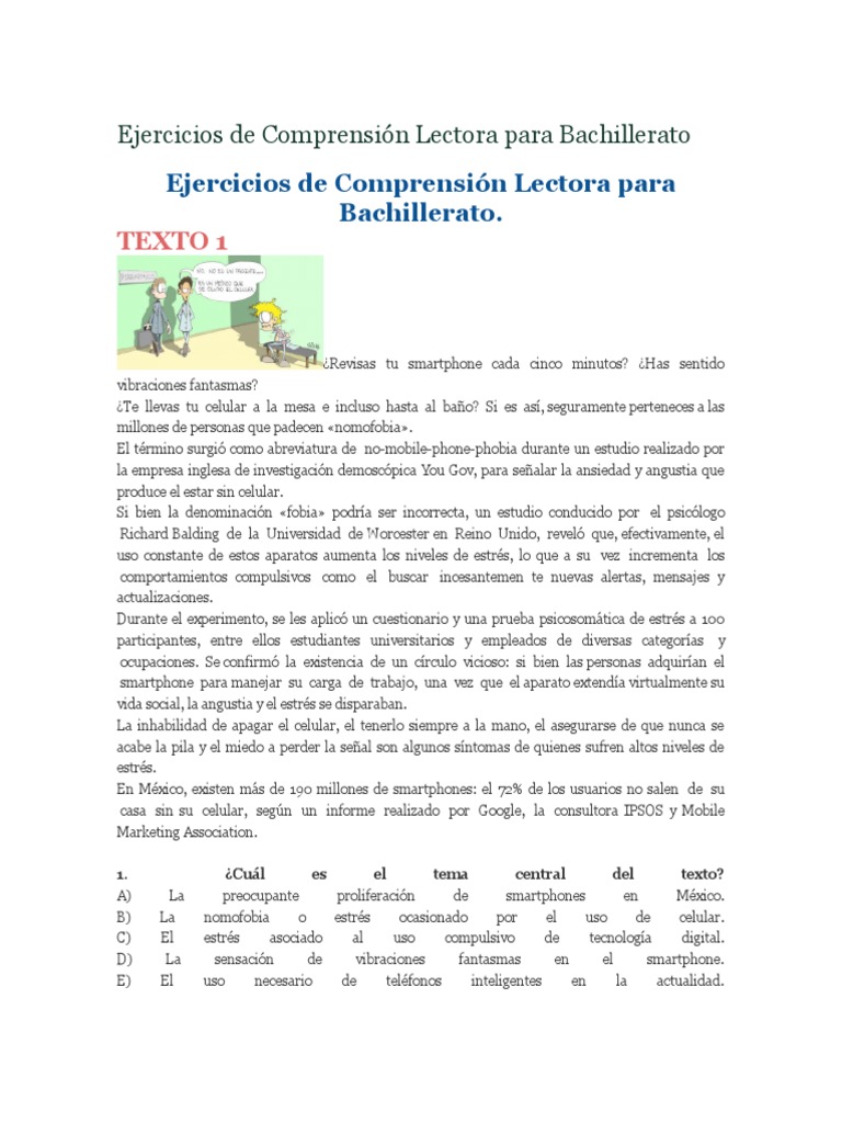 Ejercicios de Comprensión Lectora para Bachillerato | PDF | Leonardo Da Vinci | Pseudociencia