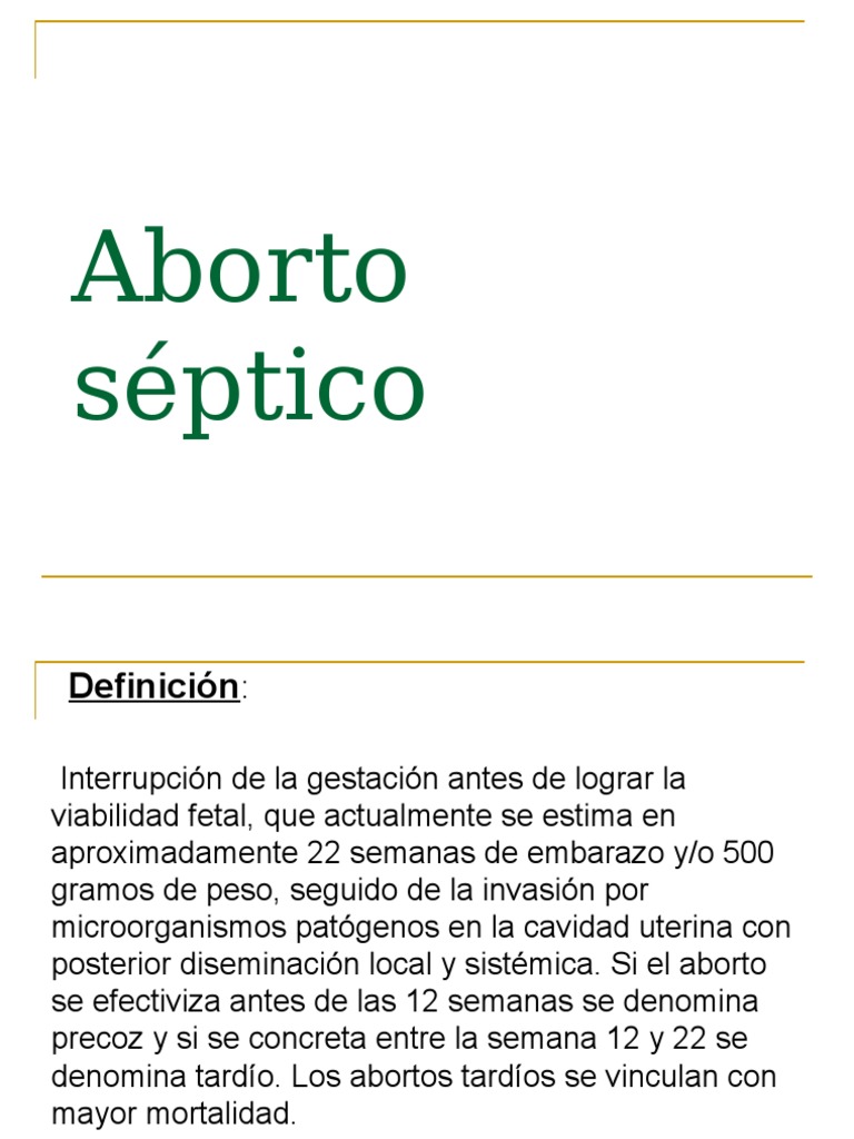 ABORTO SEPTICO.ppt | Septicemia | Antibióticos