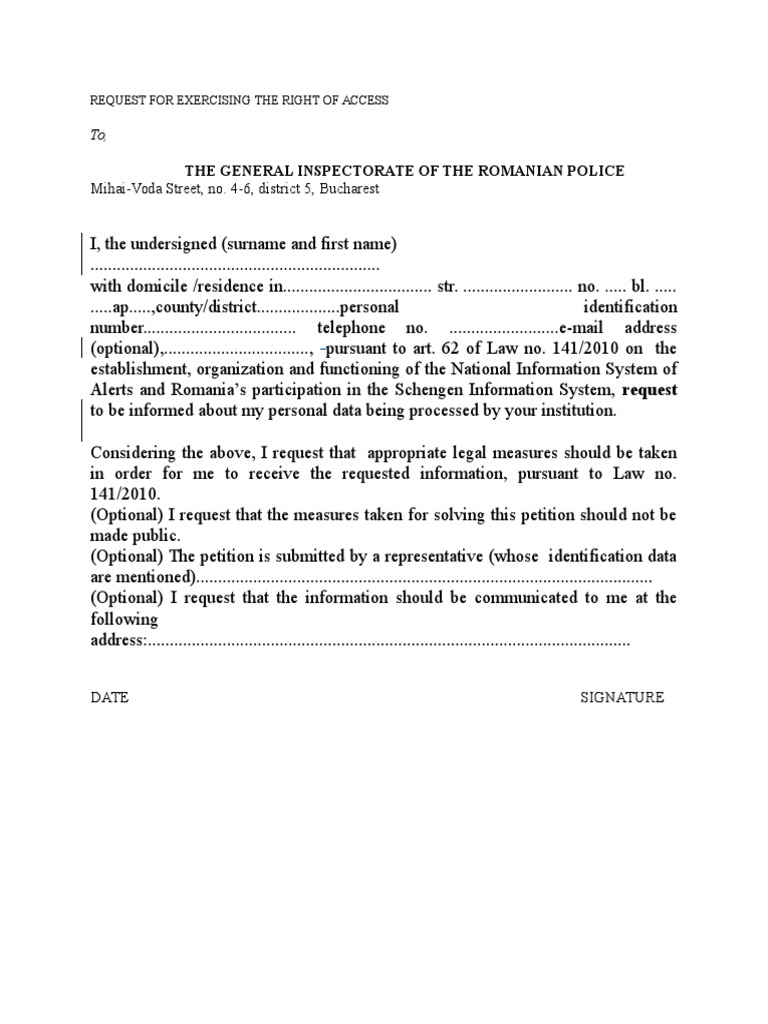 Model Plangere Date Personale Engleza | Download Free PDF | Government ...