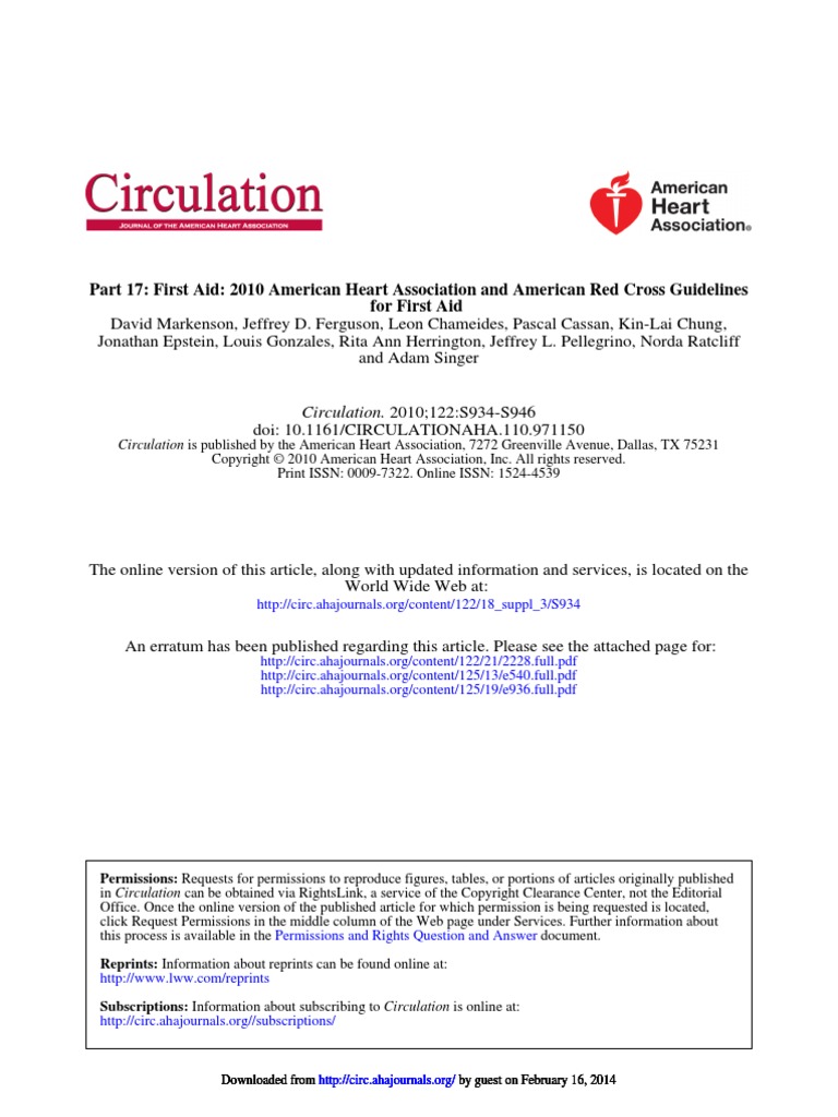 Primeros Auxilios AHA | PDF | Hypothermia | Burn