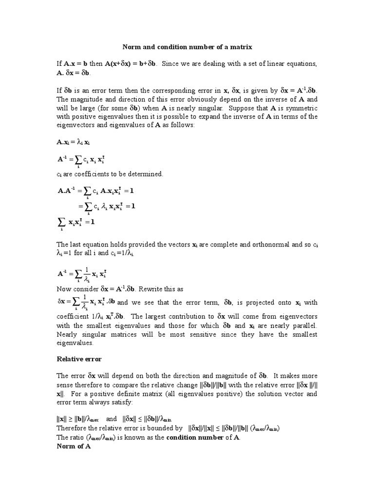 Matrix Norm | PDF | Eigenvalues And Eigenvectors | Matrix (Mathematics)