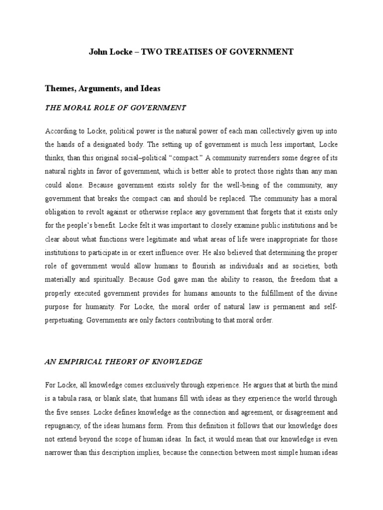 John Locke - Two Treatises of Government | PDF | John Locke | Property