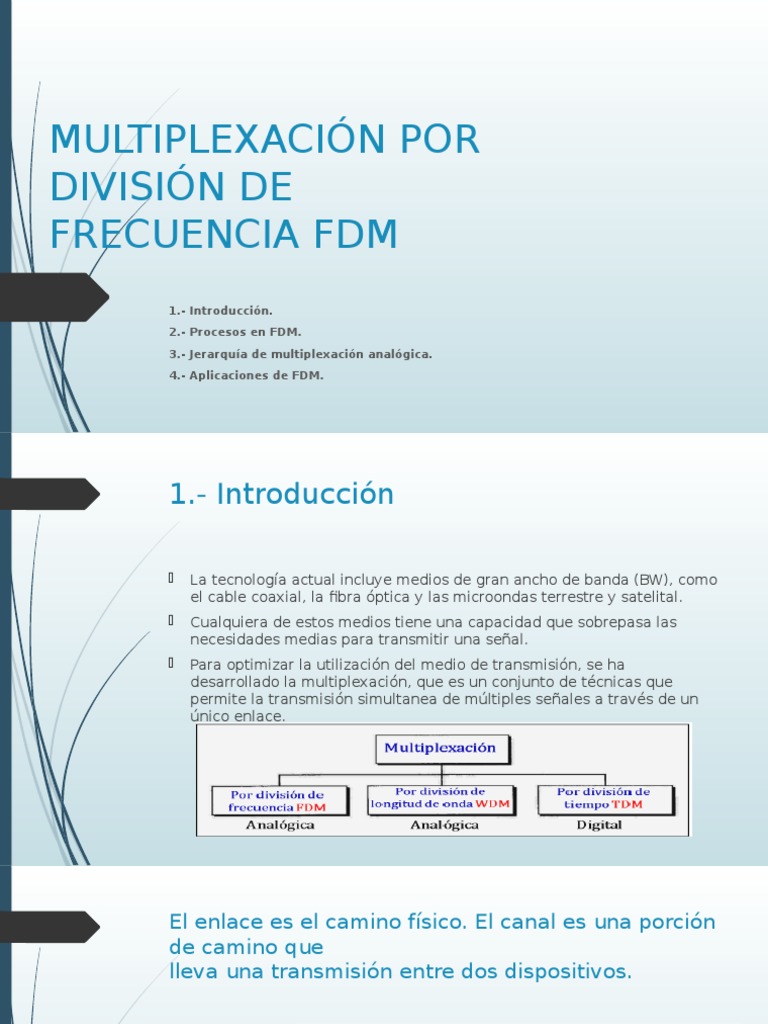 Multiplexación Por División de Frecuencia | PDF | Ingeniería en telecomunicaciones | Tecnología ...