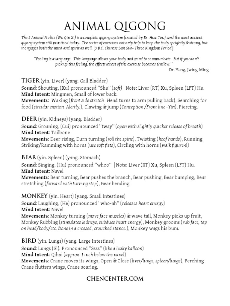 5 Animal Qigong PDF | PDF | Nature