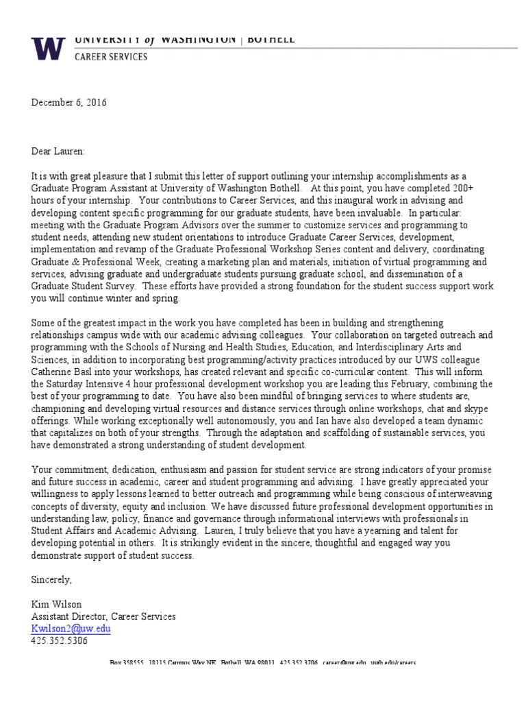 Graduate Internship Success at UW Bothell | PDF | Graduate School ...