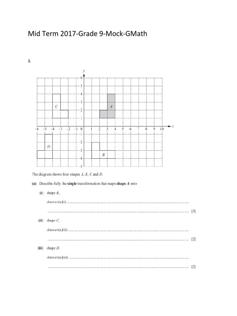 Mid Term Mock Gmath | PDF