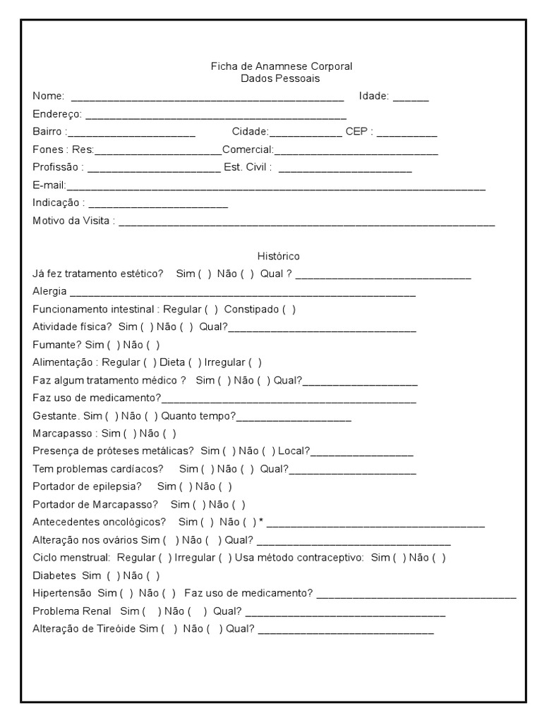 Ficha de Corporal | PDF