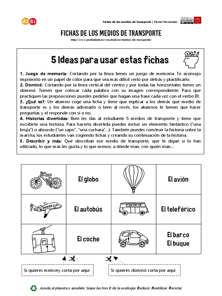 Fichas Medios Transporte Profedeele | PDF | Transporte