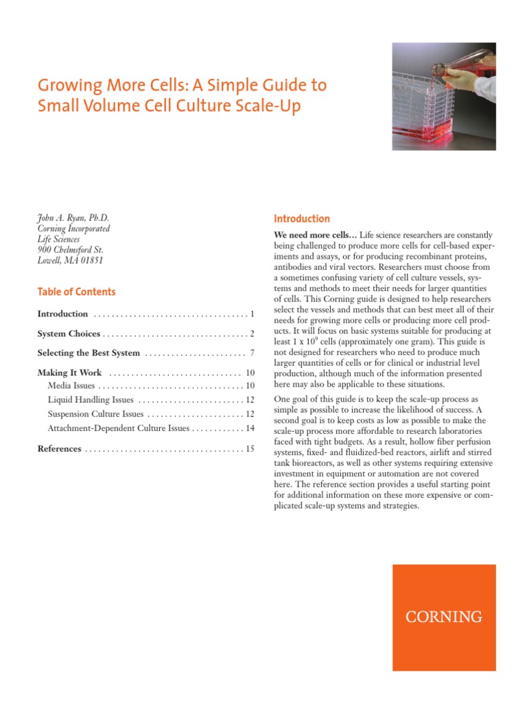 CC Scale Up Guide | PDF | Cell Culture | Growth Medium