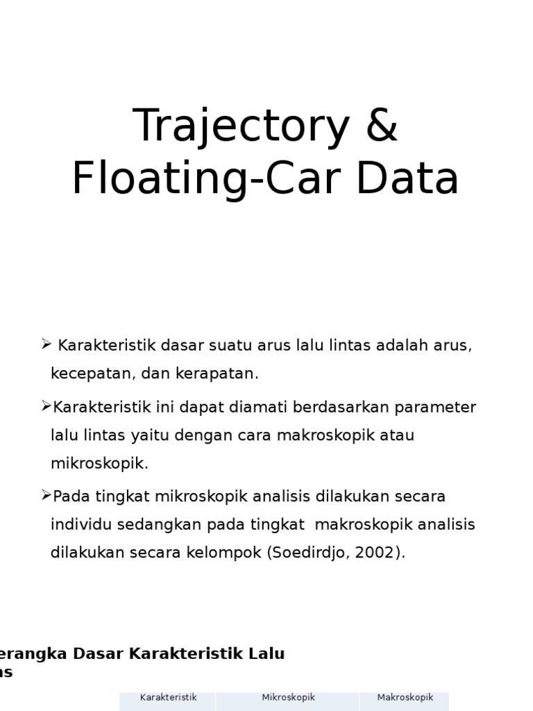 Trajectory & Floating-Car Data | PDF
