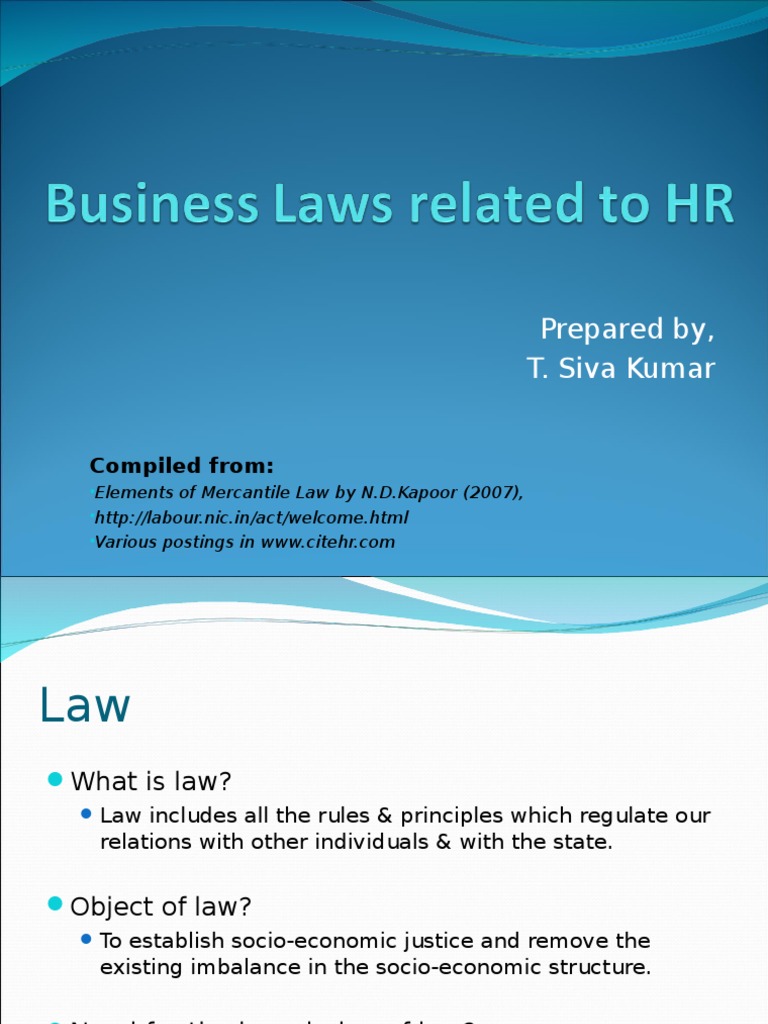 Statutory Compliance HR Full Material PPT Download Business Laws ...
