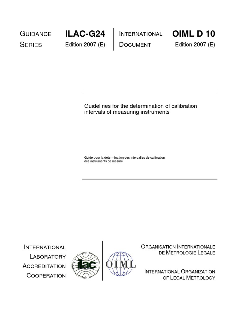 ILAC G24 OIML D10 (1) | Calibration | Metrology