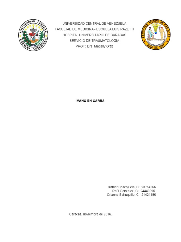 Mano en Garra | PDF | Mano | Extremidades (anatomía)