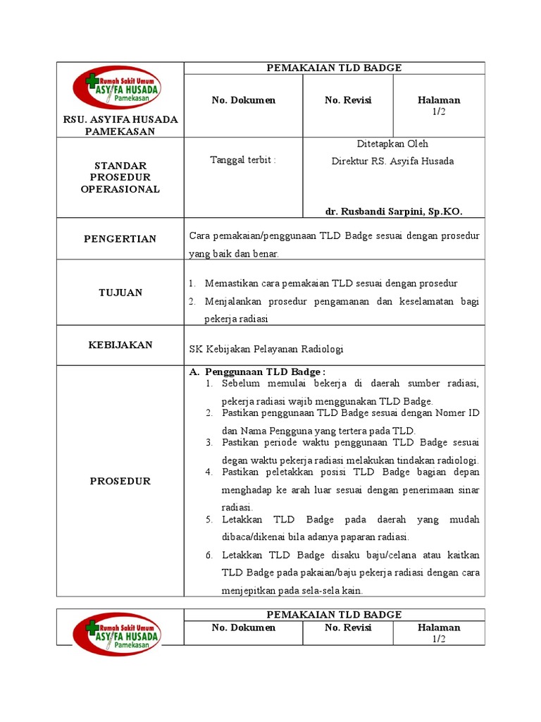 SPO Pemakaian TLD Badge | PDF
