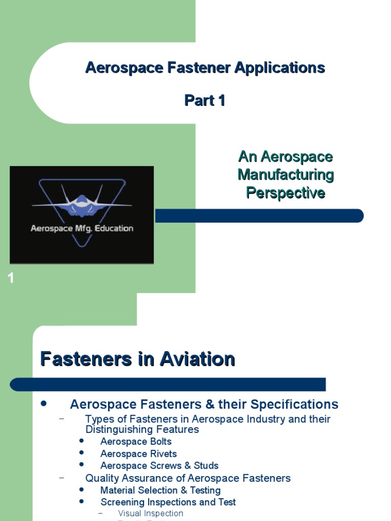 Aerospace Fastener Applications Part1 R2010 | PDF | Technology ...