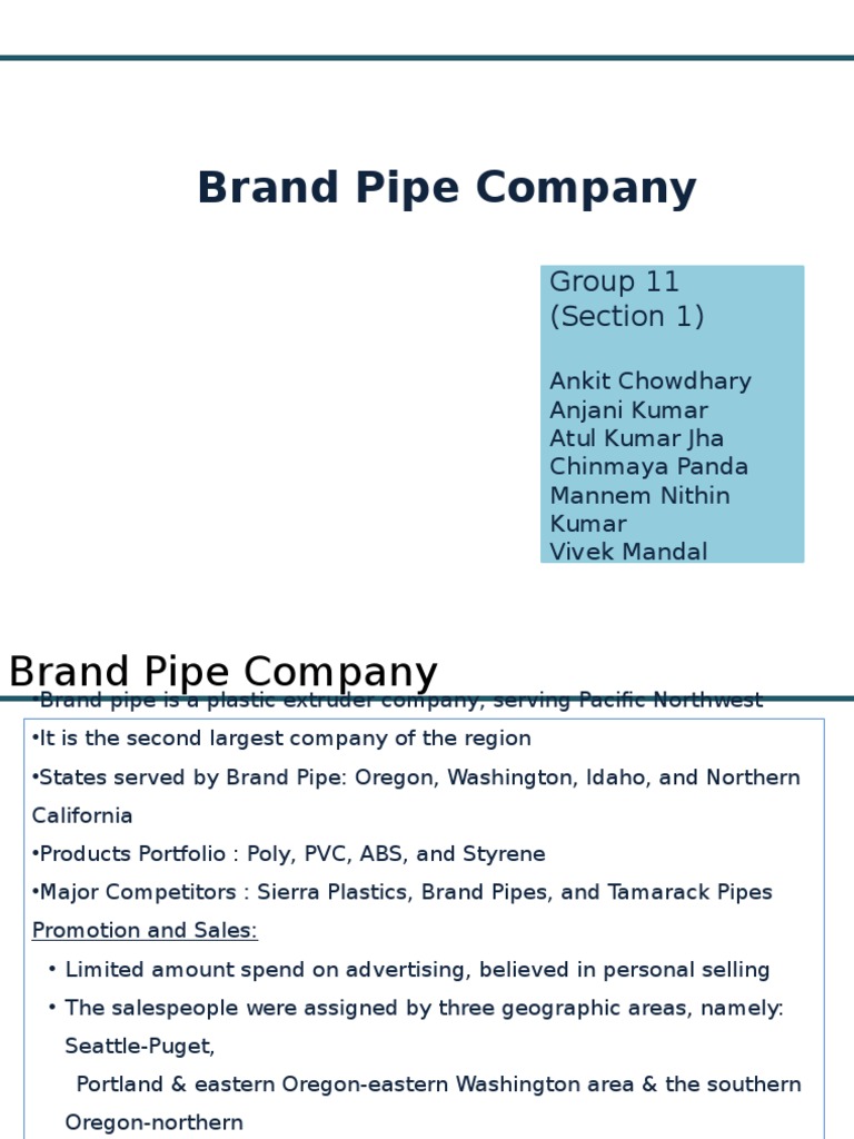 Brand Pipe Company | PDF | Revenue | Market (Economics)